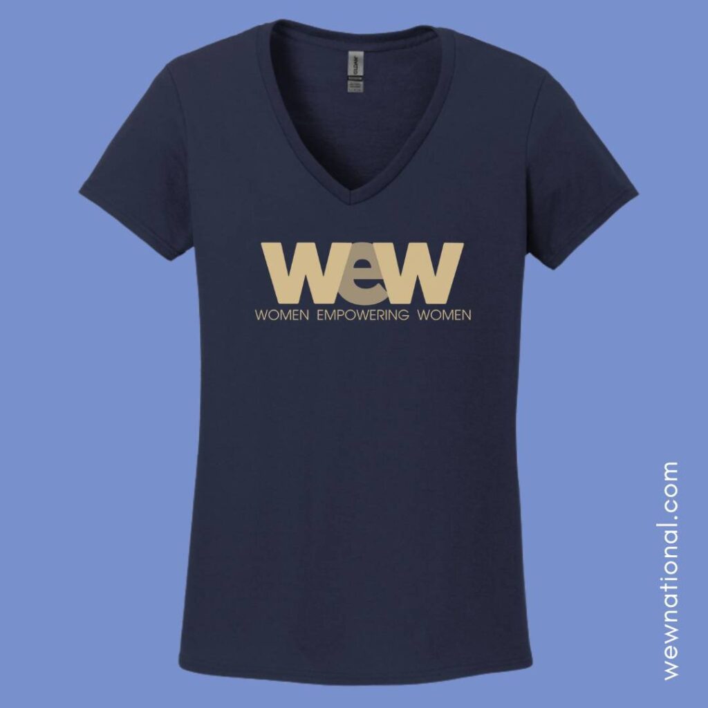 WEW Logo Navy Tee with Gold Lettering | Women Empowering Women