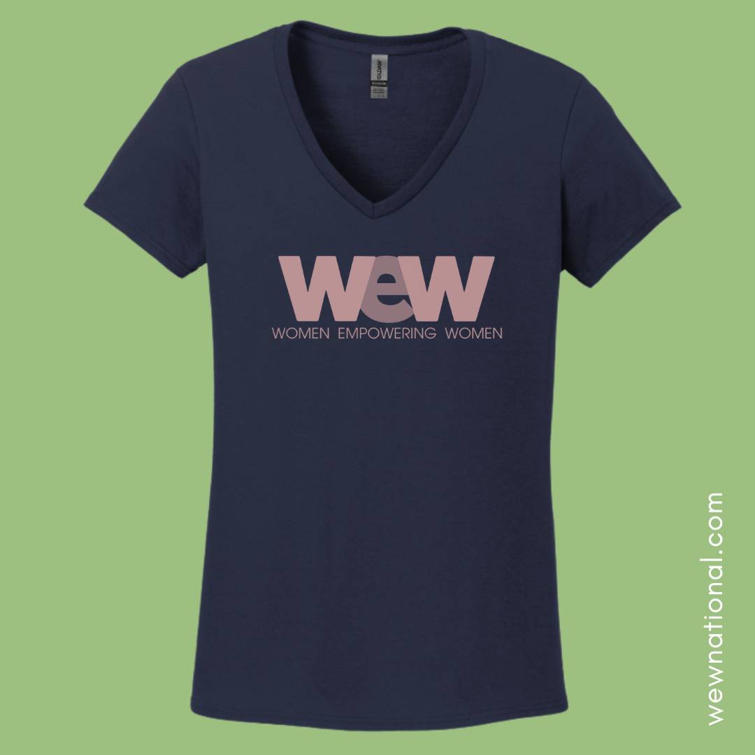WEW Logo Navy Tee with Rose Gold Lettering | Women Empowering Women